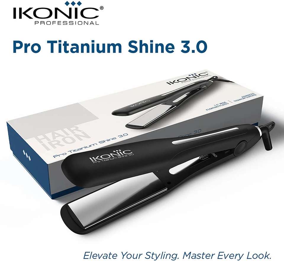 Ikonic Professional IKP-PTS Pro Titanium Shine 3.0 Hair Straightener ...
