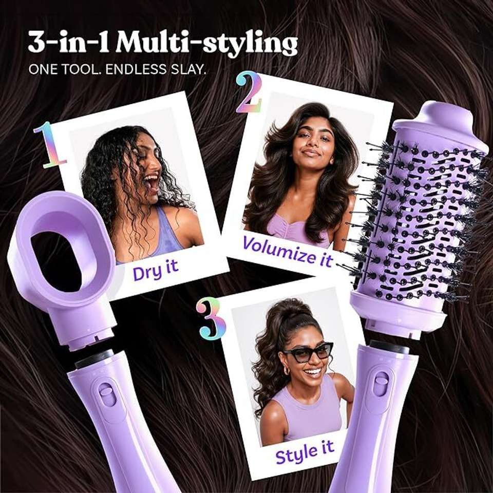 BOMBAE Hairess Volumizer and Dryer Hairess Ionic 3-In-1 Hot Air Brush ...
