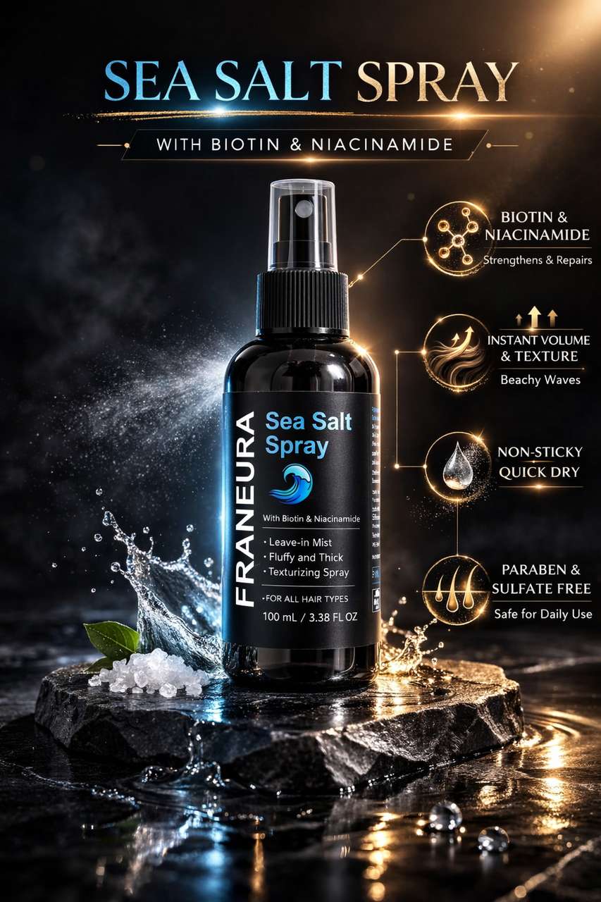 Franeura Texturizing Sea Salt Spray for Beach Waves & Volume, adds ...