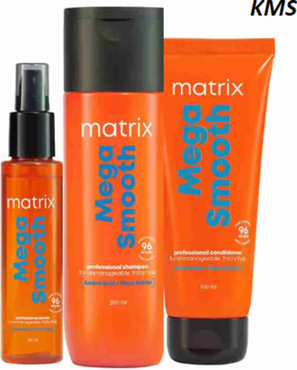 kms M@trix Mega Smooth Shampoo (200ml), Conditioner (100ml) & Serum ...