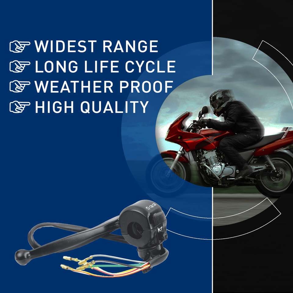 UNO MINDA Handle Bar Switch Lever Assembly (Left) with Kick Start For ...