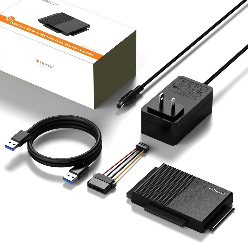 Fideco USB 3.0 to SATA or IDE Adapter, Hard Drive Adapter Cable ...