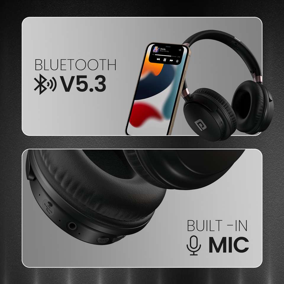 Portronics Muffs M3 Over Ear Headphones with ANC Enabled,40 Hours ...