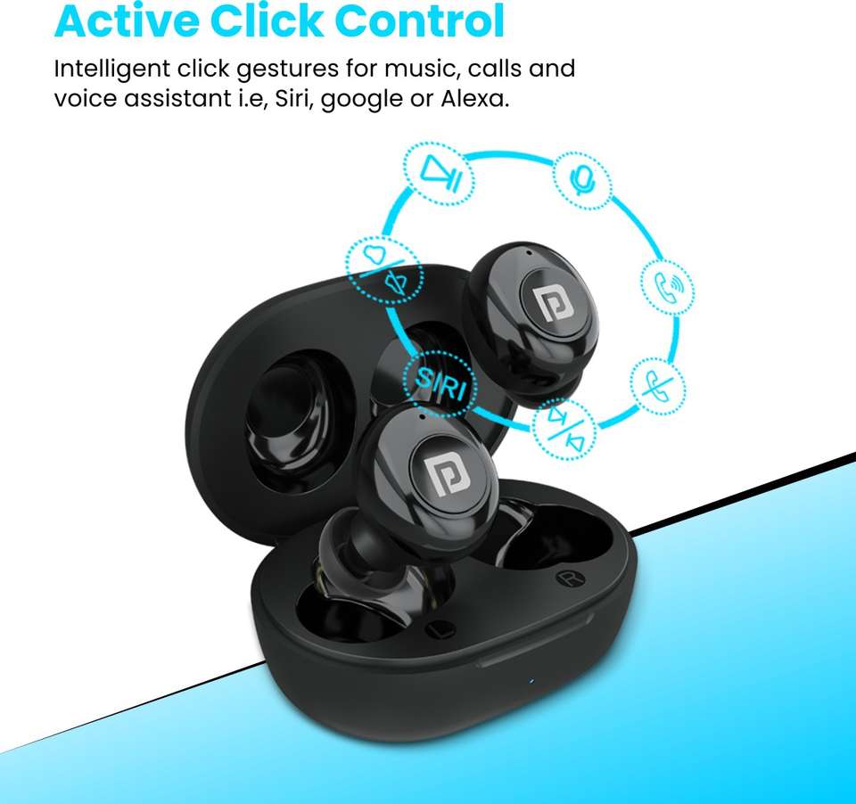 Portronics Harmonics Twins S3 Smart TWS Earbuds,20 Hours Playtime ...