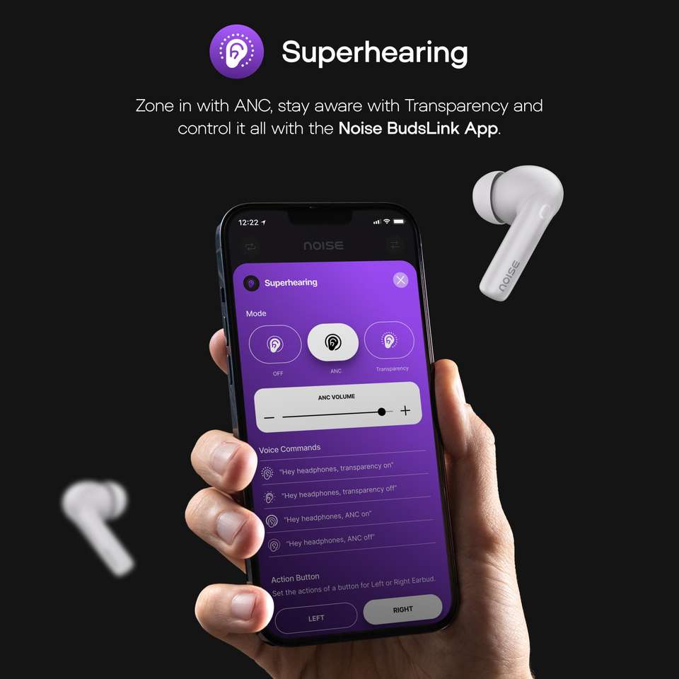 Noise Airbuds 6 with Buds Link App, 32dB ANC, In-Ear Detection, Google ...