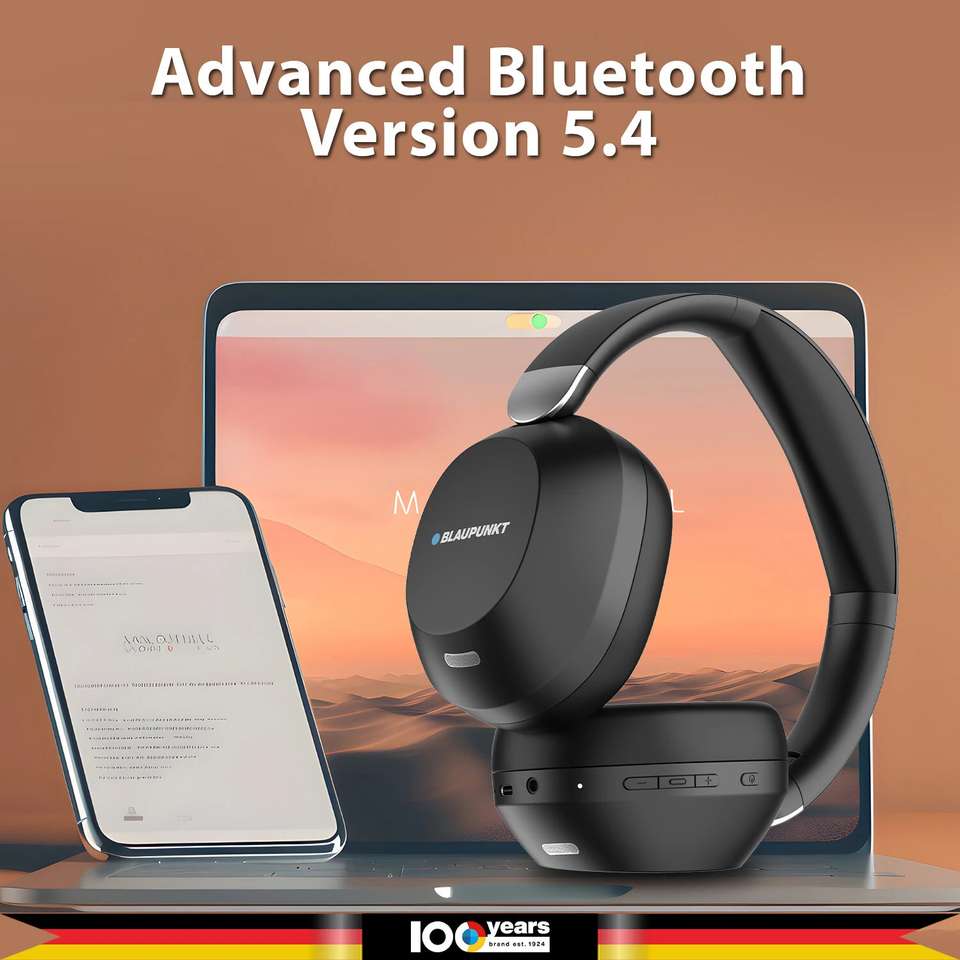 Blaupunkt BH61 Moksha TRUE ANC Headphones, HD Sound, Hi-Sensitivity Mic ...