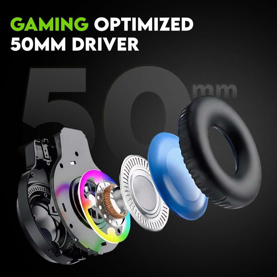 SpinBot BattleBudz H2 Headphone RGB Light|Boom Mic|Suspension Headband ...