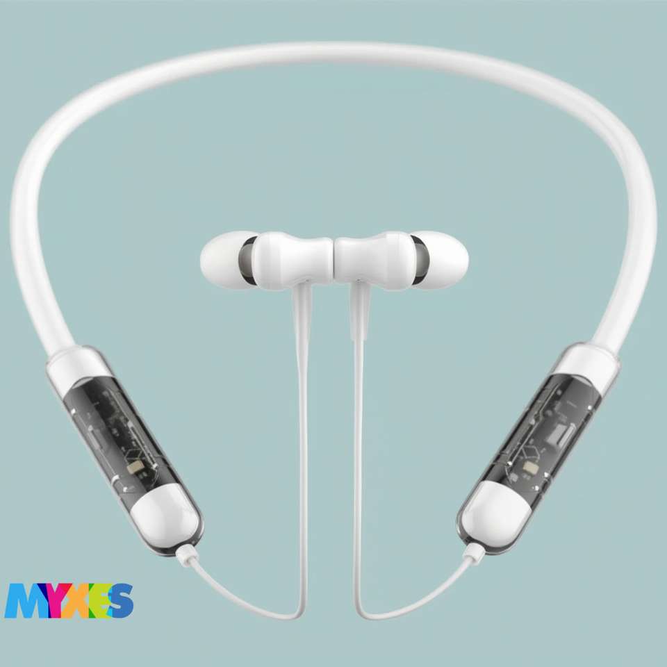 myxes Transparent Neckband Dual Tone Design,Dynamic Bass Sleek Look ...