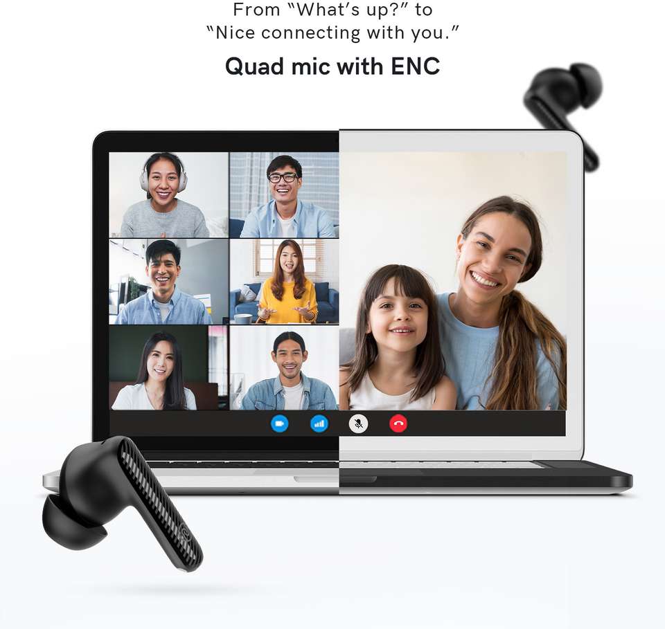 Noise Aura Buds with Dual Device Pairing, 60 Hours of Playtime, and ENC ...