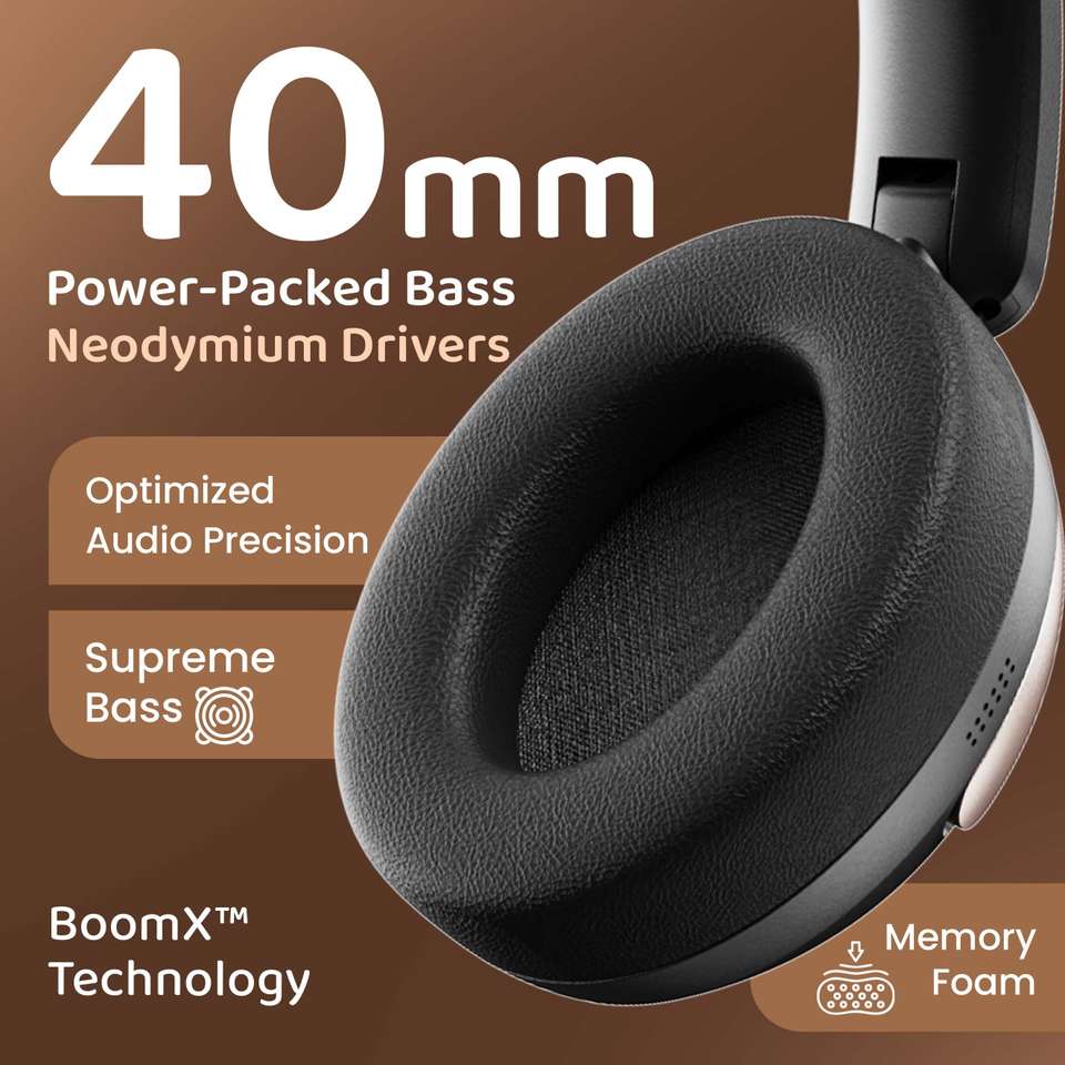 GOBOULT Soniq 70Hrs Battery, 40mm Drivers, ENC Mic, Foldable Design ...