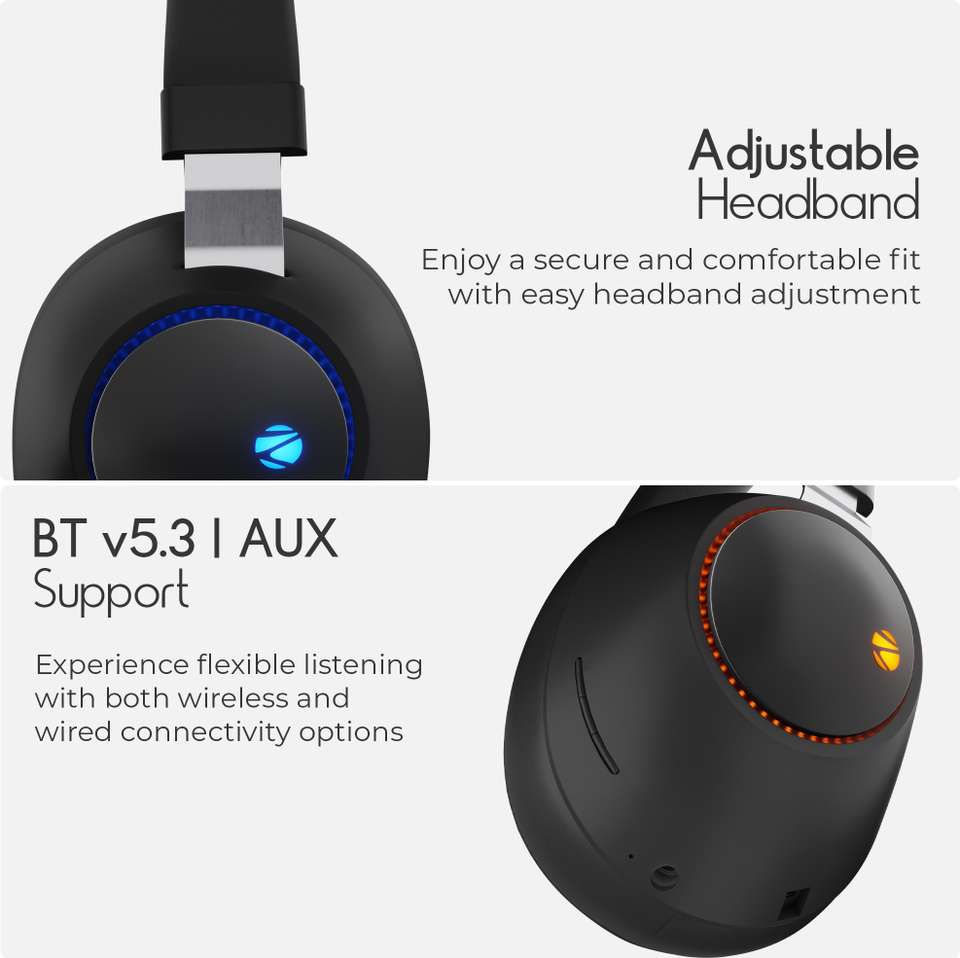 ZEBRONICS Zeb-Duke, with 60h Backup, BT v5.3, Gaming Mode, ENC, LED ...
