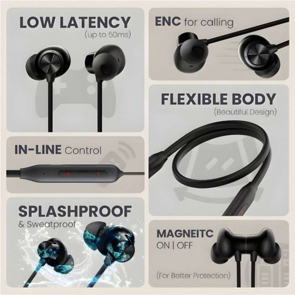 Messegon 48 Hours Playtime Bluetooth Wireless Neckband Headphones ...