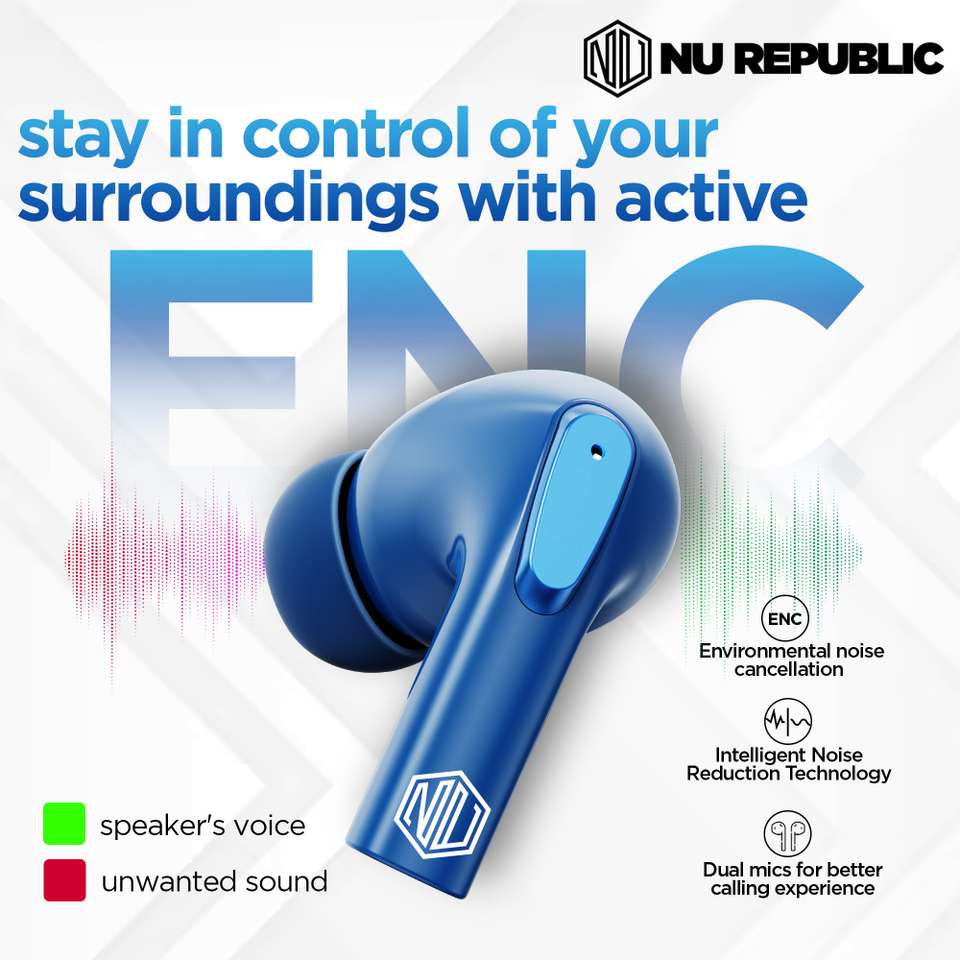 Nu Republic Epic X3 with Upto 48 hrs Playtime, XBasTechnology, Dual ENC ...
