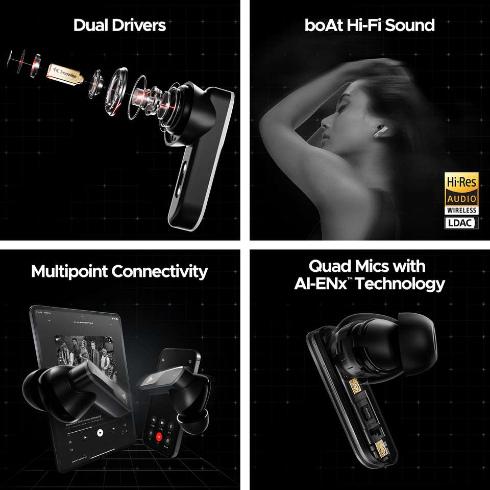 boAt Nirvana X TWS(2025 Launch),Dual Drivers by Knowles,Hi-Res Audio ...