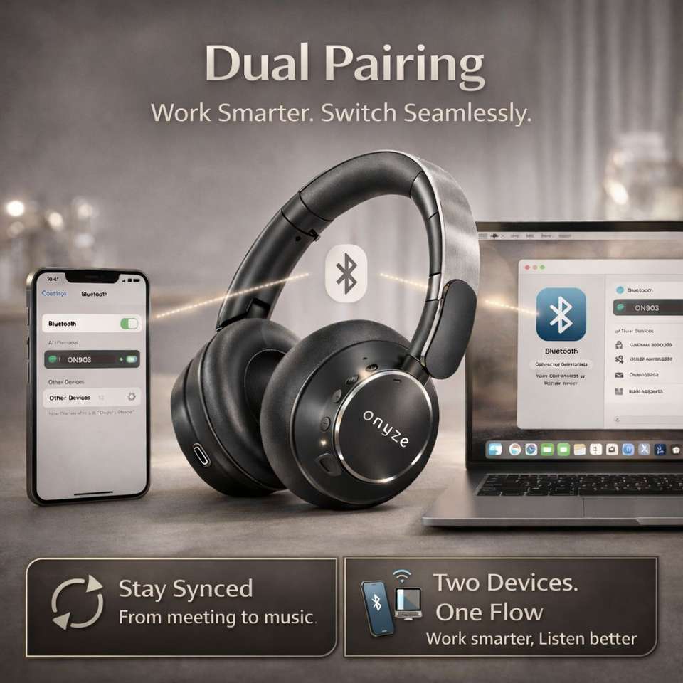 ONYZE ON903 VORIC,Foldable Premium Design,60Hplaytime,ANC,DualPairing ...