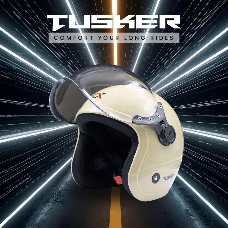 Cortex Tusker Half Face Helmet with Scratch Resistant Visor, Size ...