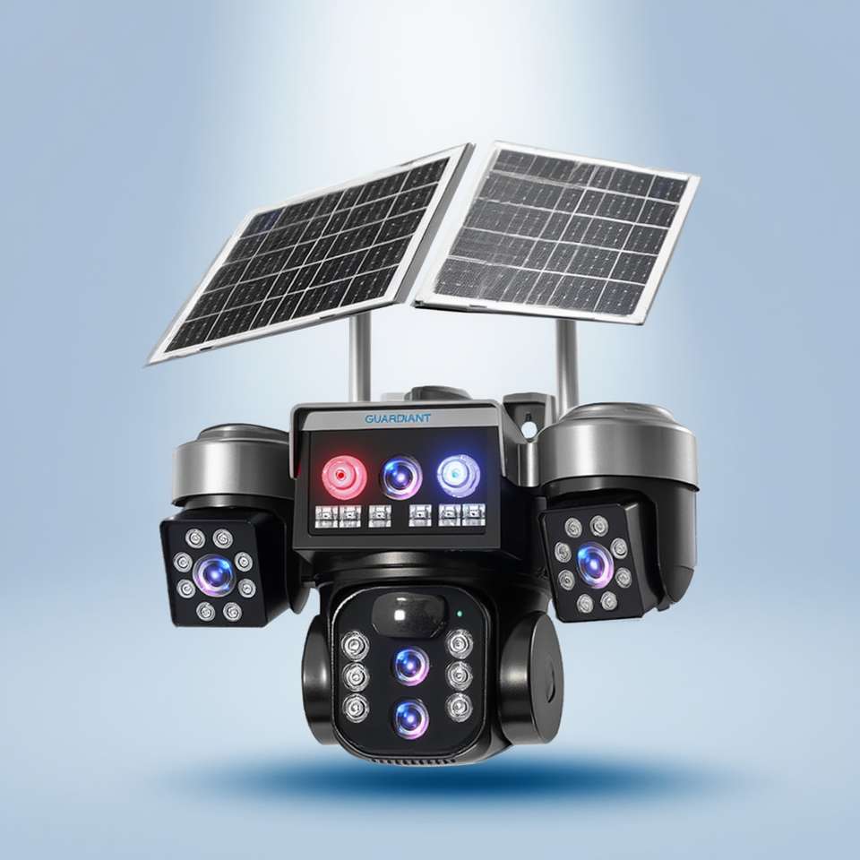 Divine creation Solar Shield Elite 3-Lens Outdoor CCTV Camera Advanced ...