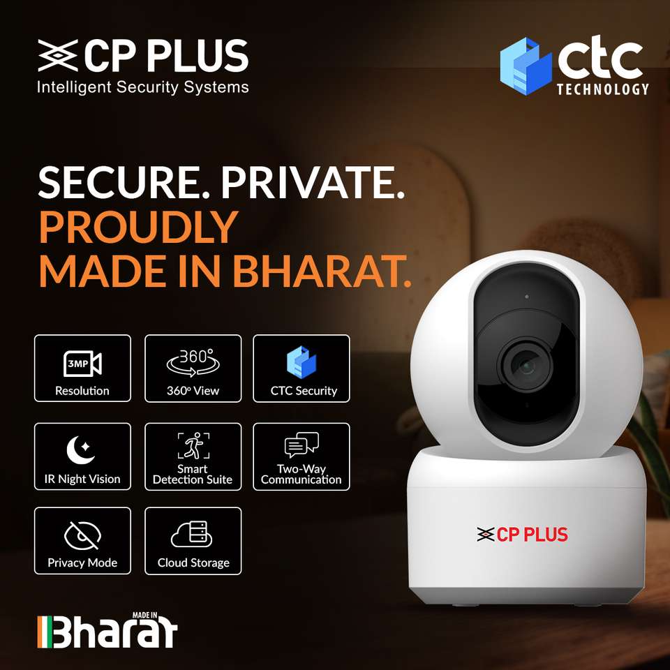 CP PLUS CP-E35Q 3MP Wifi Smart CCTV Camera with CTC Cyber Secure Tech ...