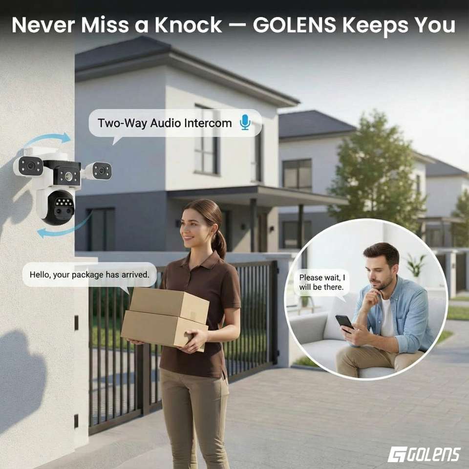 GOLENS Wireless 4-Lens CCTV Camera WC22K with AI Tracking, 270° View ...