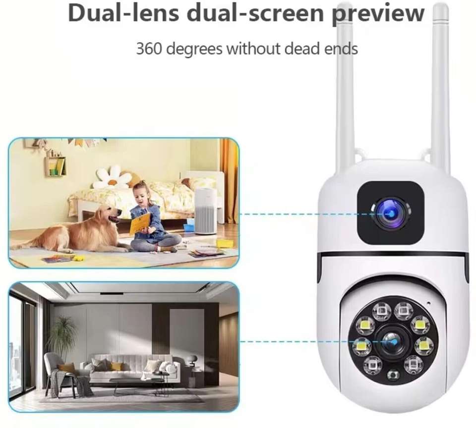 TP PLUS 5 MP Dual Lens WiFi CCTV Camera for Home Security, 360° PTZ ...