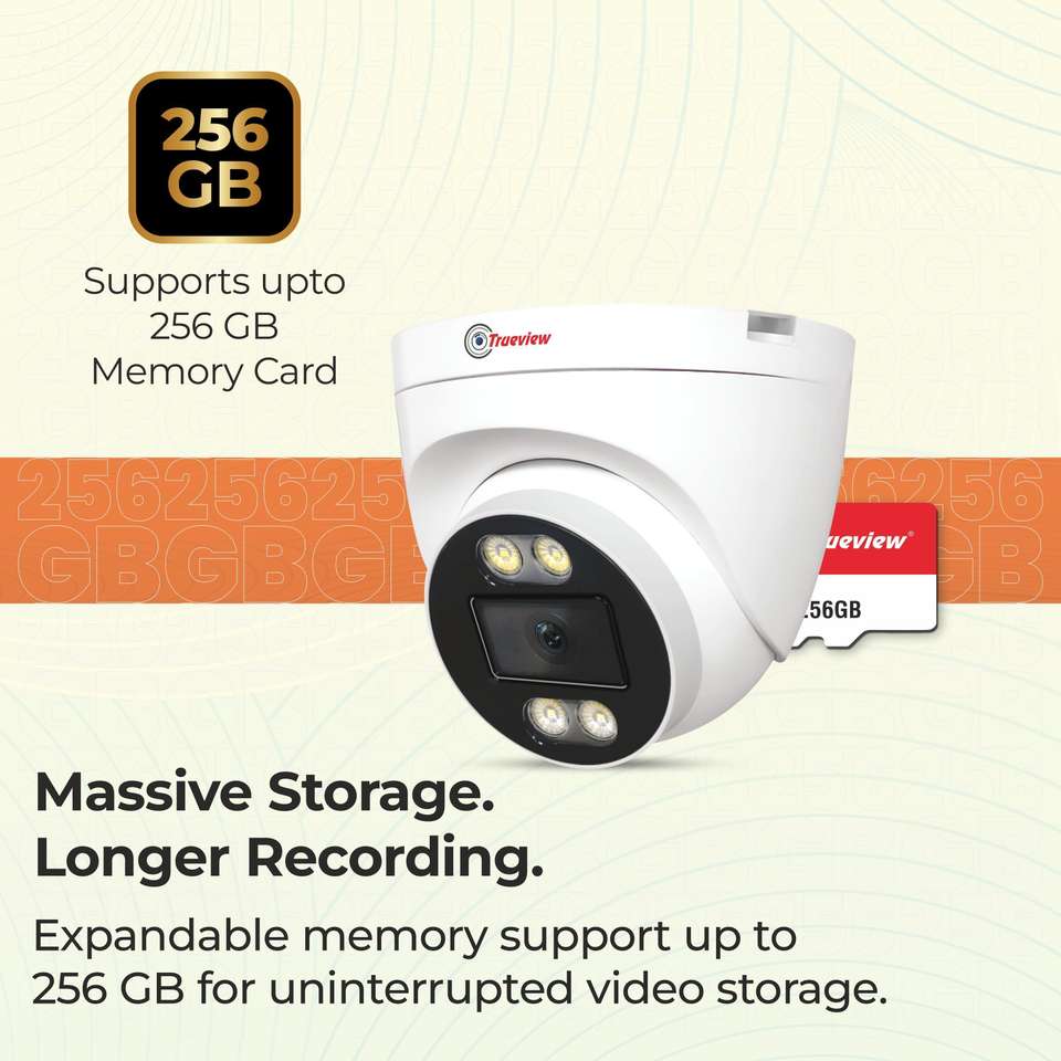 Trueview STQC 3MP 4G SIM Dome Camera Color Night Vision Two Way Audio ...