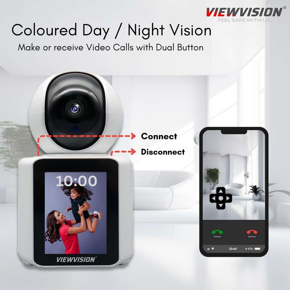Viewvision Full HD 1080p 2.8" Display Video Calling Night Vision 360 ...