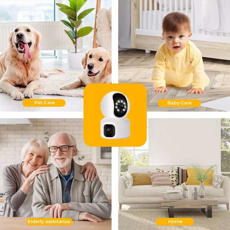 Cxoen PTZ Dual Lens Outdoor WiFi Camera with 360 Degree Coverage ...