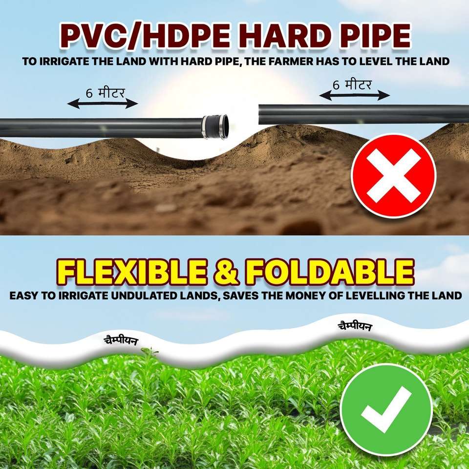 V K Champion HDPE LAY FLAT TUBE 60 METER 6 INCH (150MM) 60 Meter HDPE ...