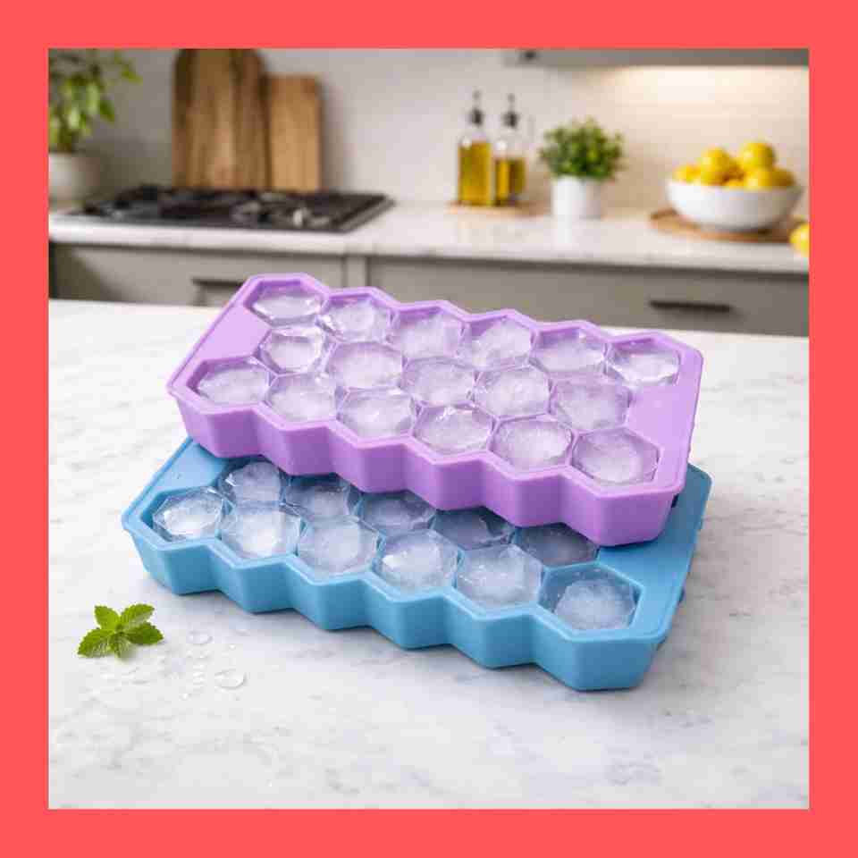 MMHH 17 Cubes Hexagon Silicone Ice Tray, Flexible Freezer Ice Mold Tray ...