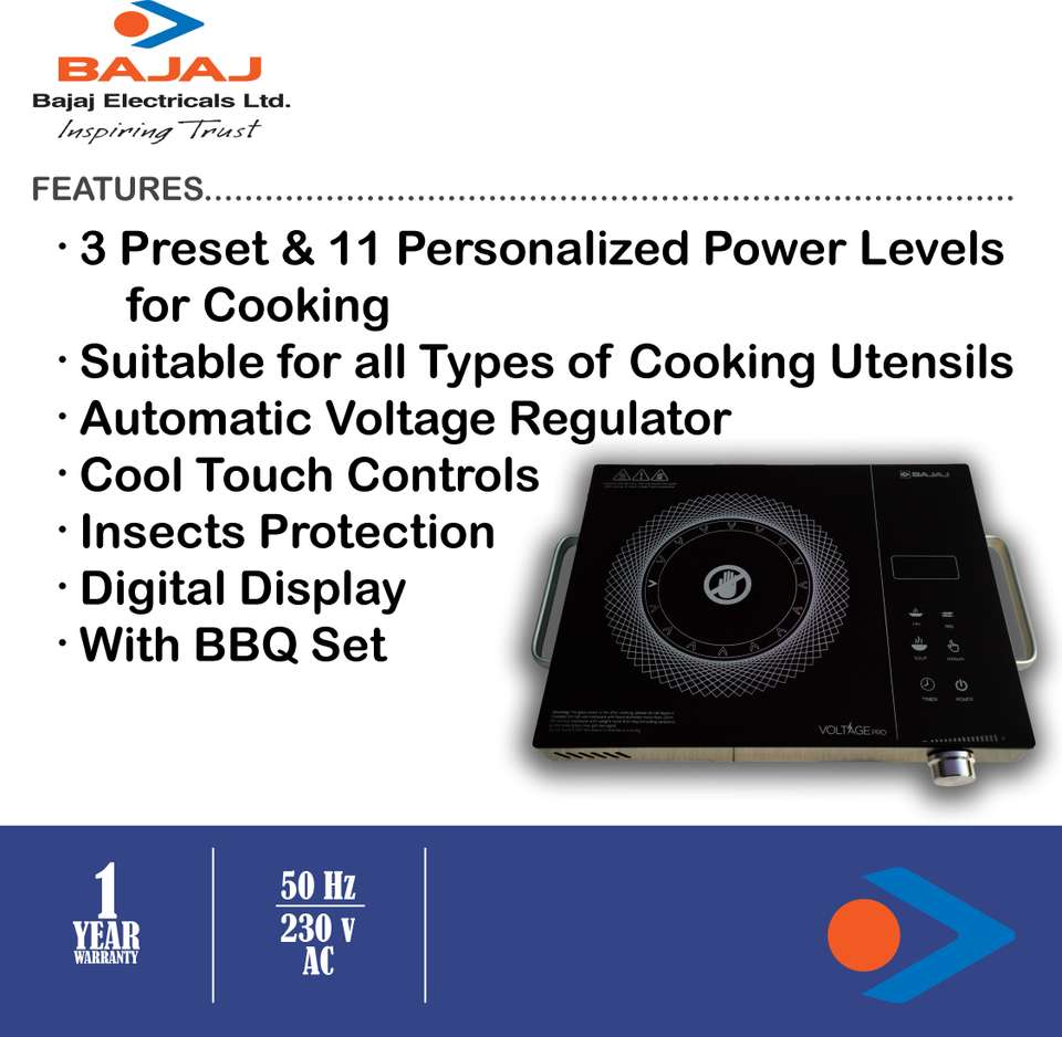 BAJAJ 2200 W Radiant Cooktop Jog Dial, Touch Panel - Buy BAJAJ 2200 W ...