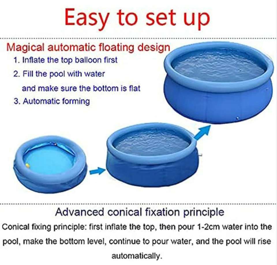 KinderTales Blue PVC Intex 8 Feet Diameter Swimming Pool, With Free ...