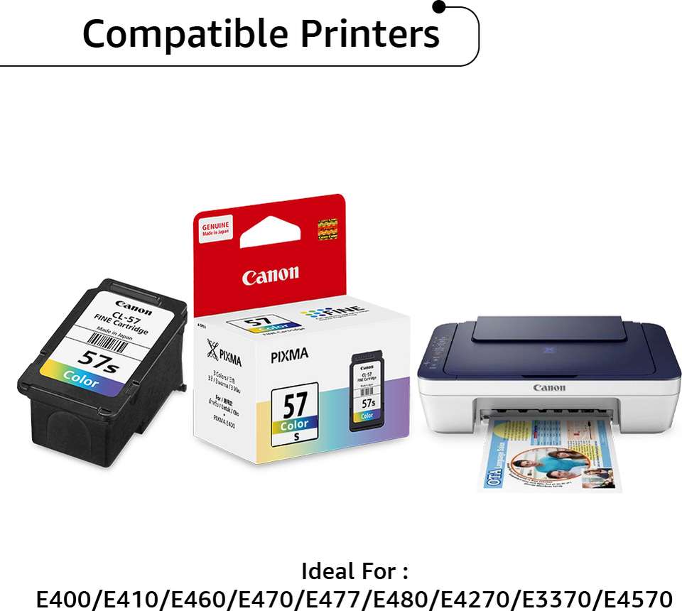 Canon PIXMA CL57S for E400,E410,E460,E470,E477, E480,E4270,E3370,E3470 ...