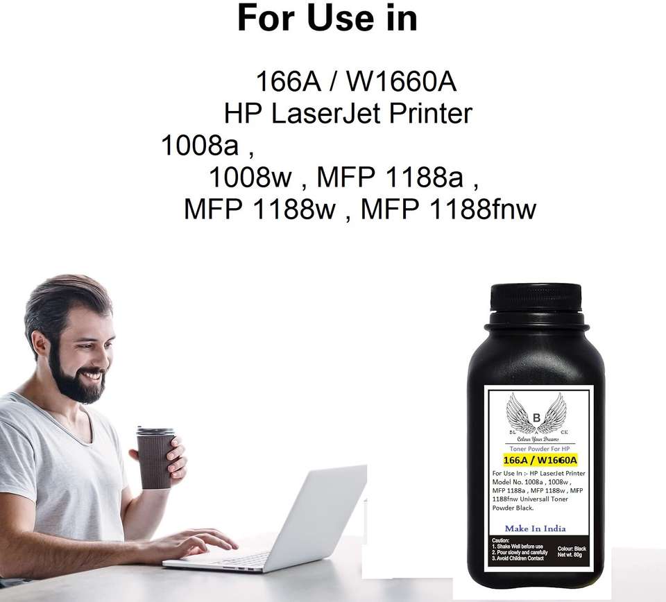 Black 166A Toner Powder For HP Laser Printers 1008a, 1008w, 1188a ...