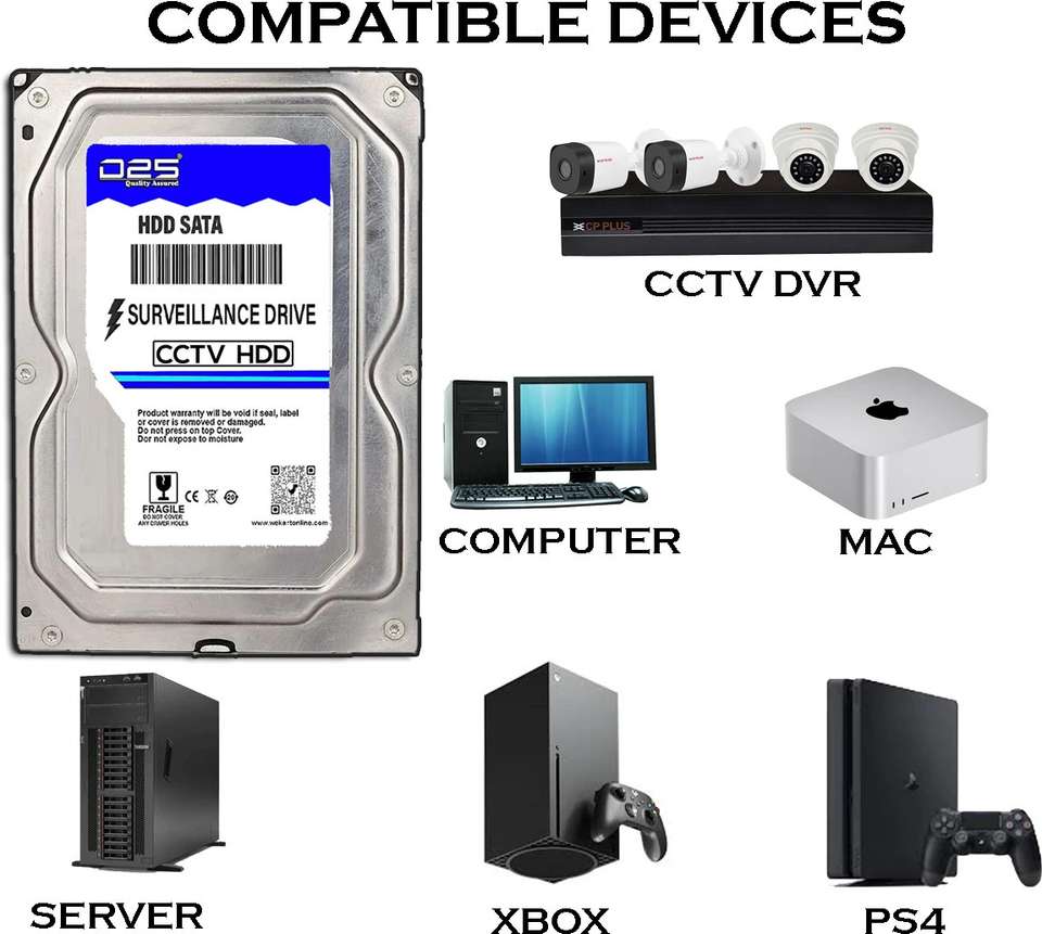 D25 Video 2TB Surveillance Hard Disk for All CCTV Camera DVR 2 TB ...