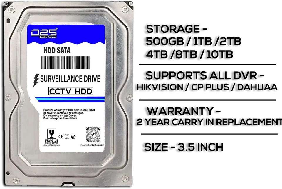 D25 Video 1TB Surveillance Hard Disk for All CCTV Camera DVR 1 TB ...
