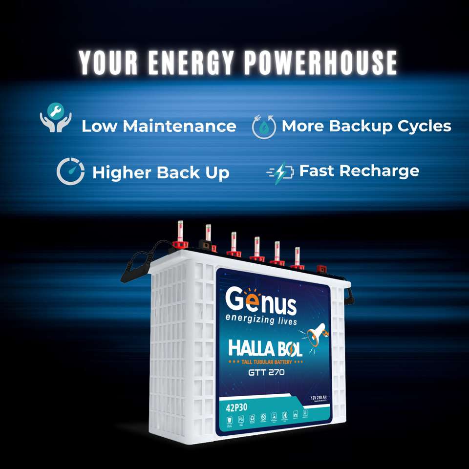Genus 72 Months Warranty Tubular Inverter Battery Price in India - Buy ...