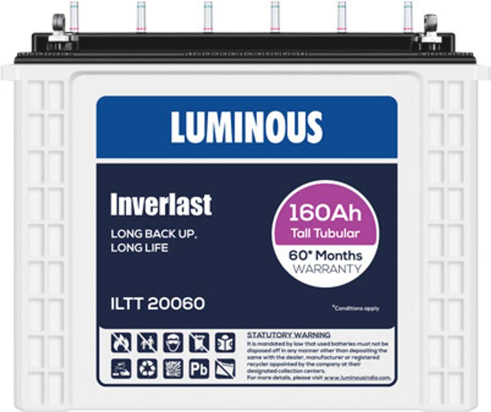 LUMINOUS Inverlast ILTT20060 Battery 160ah 60 Months Warranty PowerSine ...