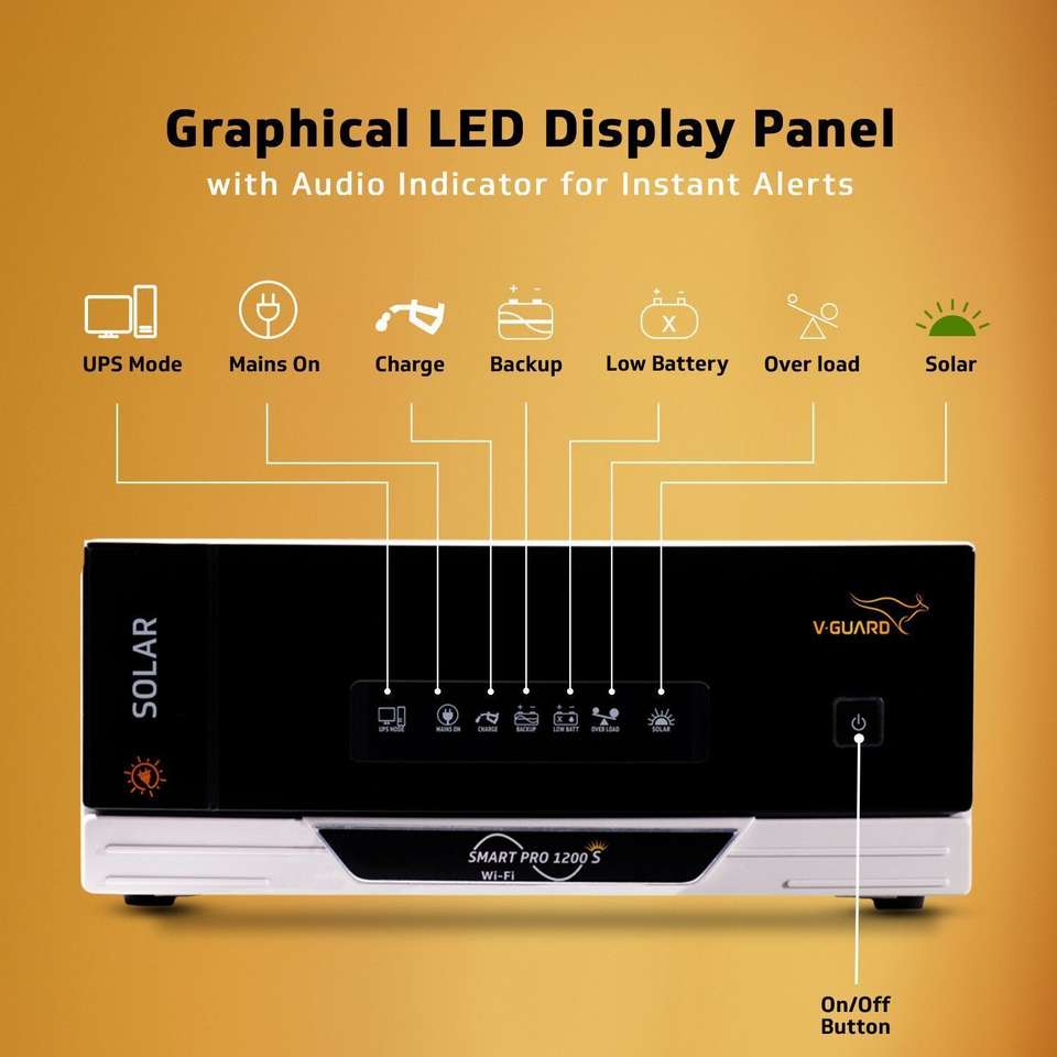 V-Guard Smart Pro 1200s Solar Inverter with Mobile App Control Smart ...