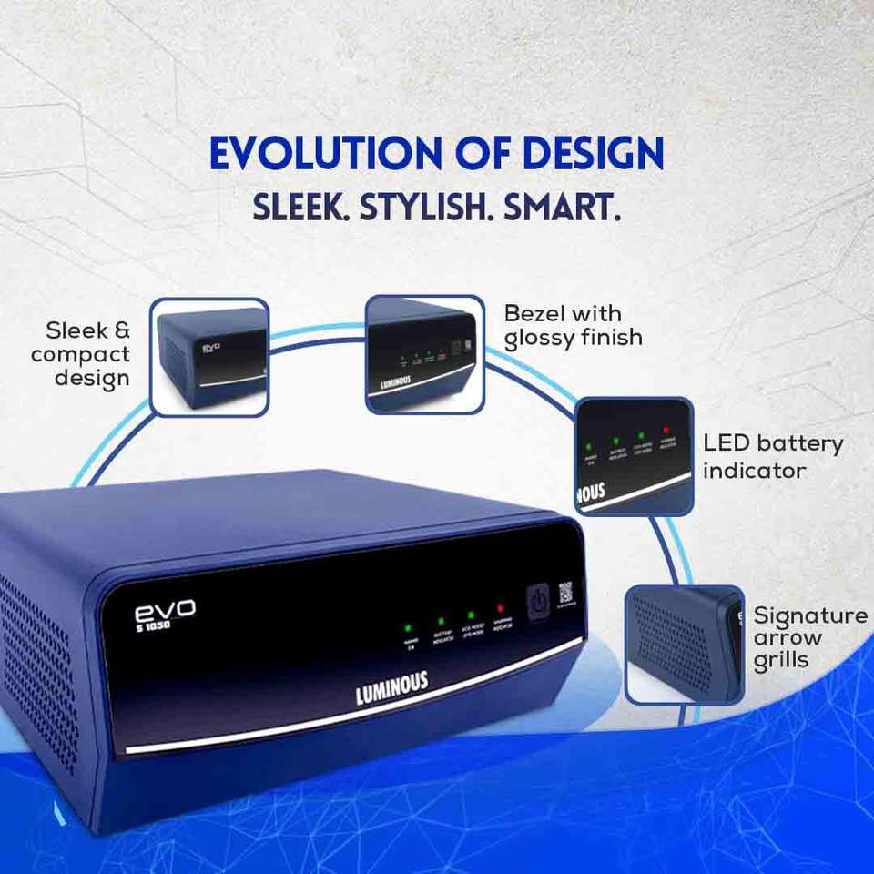 LUMINOUS EVO S 1050/12V Best inverter for Home And Office EVO-S-1050 ...