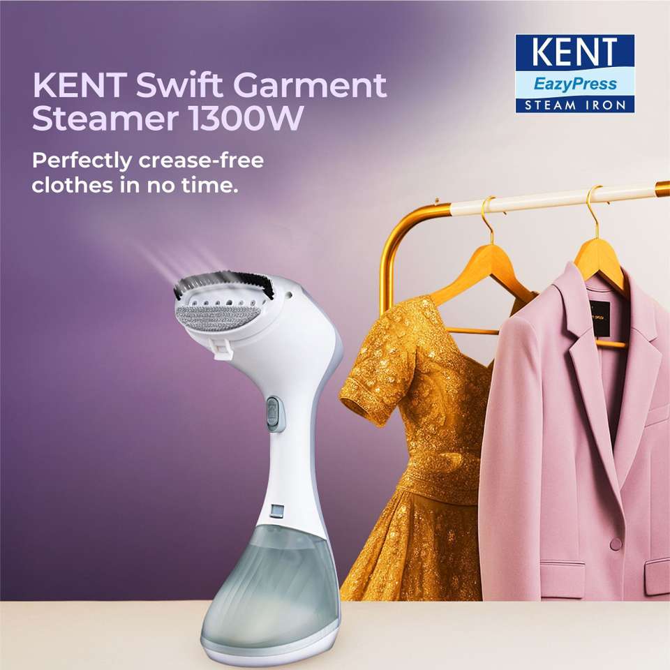 KENT Swift Handheld Garment Steamer Ideal for Fabrics like Sarees ...