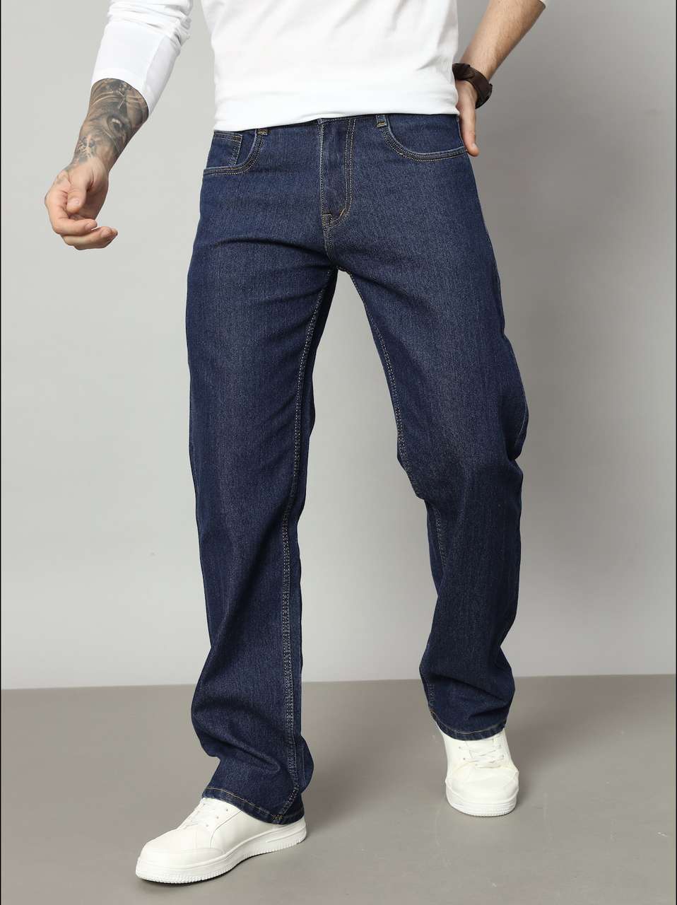 DENIM LOOK Relaxed Fit Men Dark Blue Jeans - Buy DENIM LOOK Relaxed Fit ...