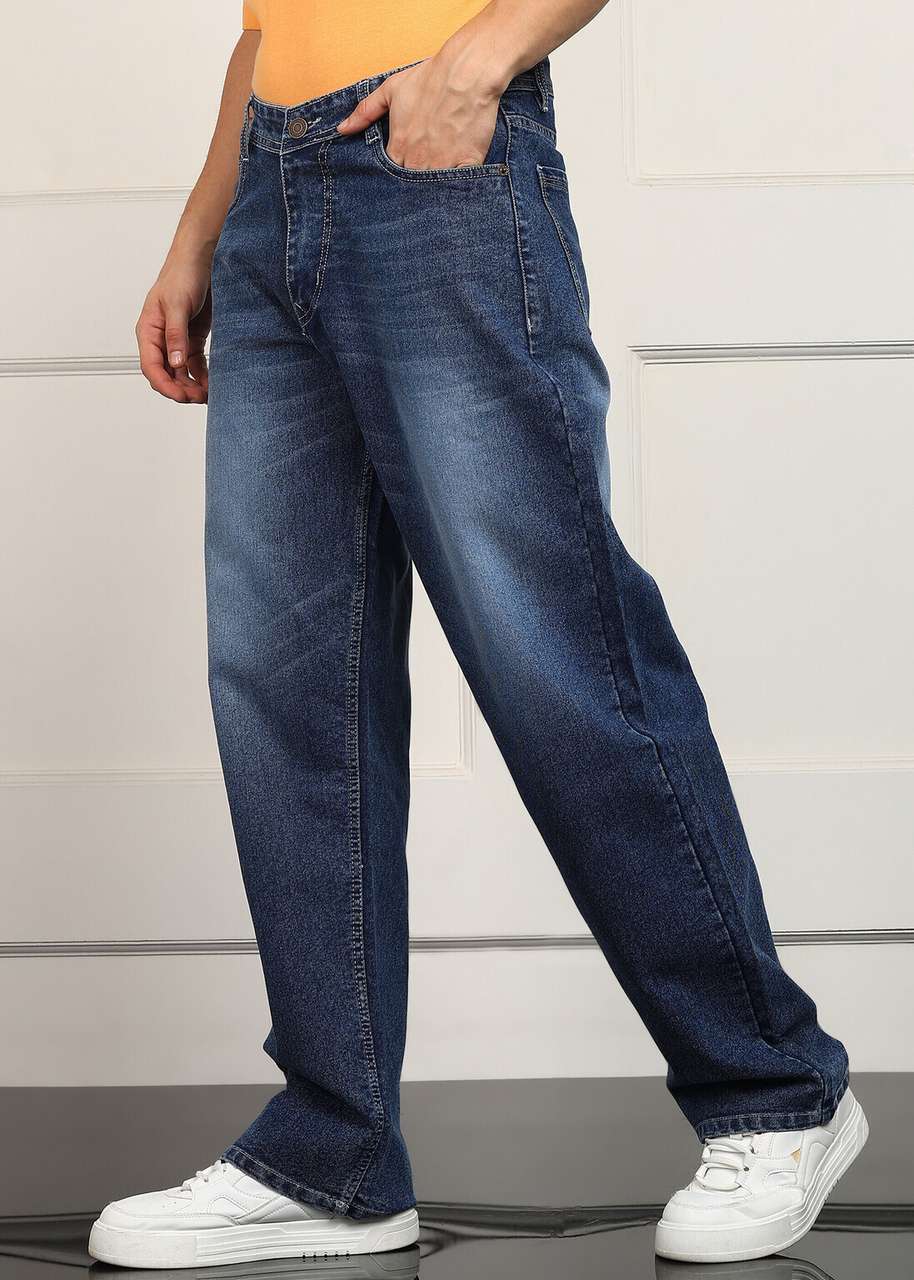 OFTEN TREND Baggy Fit Men Dark Blue Jeans - Buy OFTEN TREND Baggy Fit ...