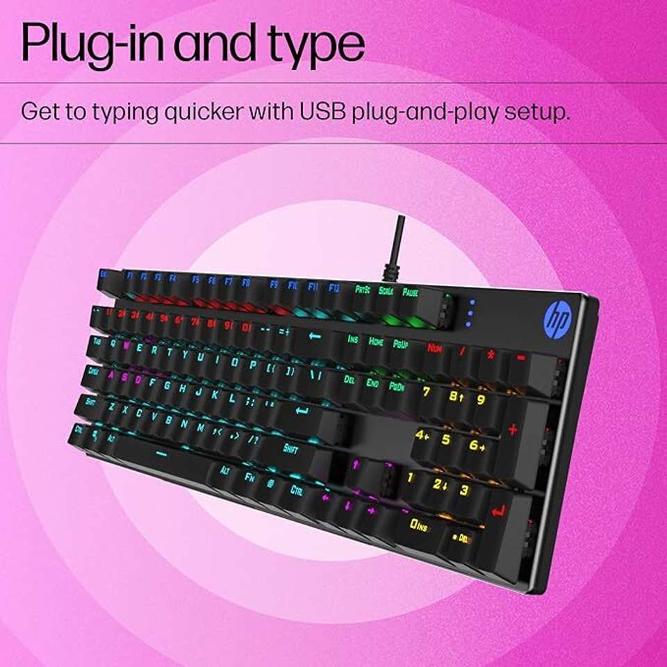HP GK400F/9C6P9AA Wired USB Standard Gaming Keyboard Compatible with ...