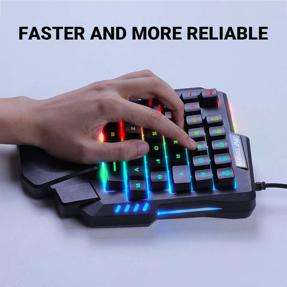 Ant Esports MK1001 One Handed RGB Backlit 35 Keys Gaming Wired USB ...