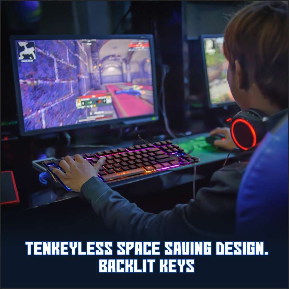 RPM Euro Games Gaming Keyboard With 87 Keys & RGB Backlit | With ...