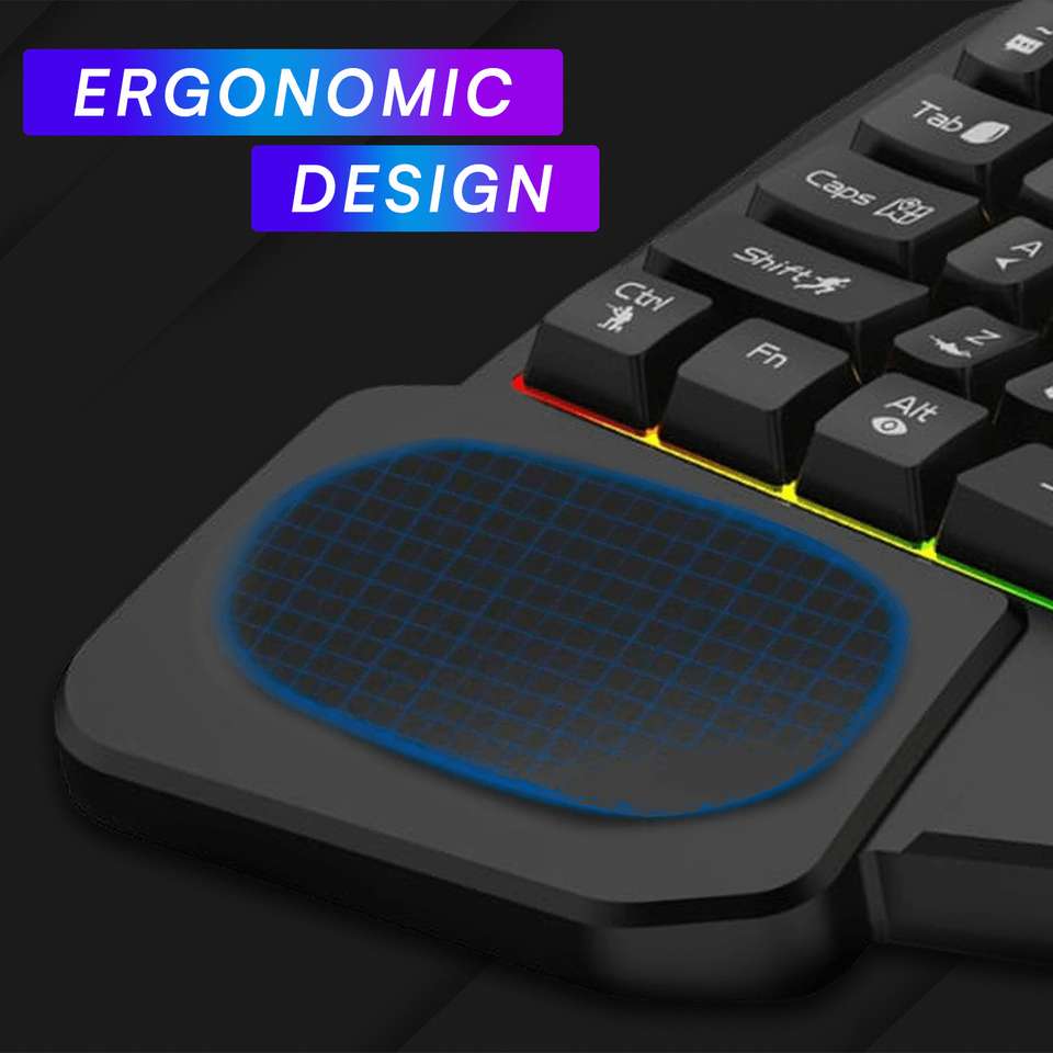 xavion One Handed RGB Backlite 35Keys Wired USB Handheld Gaming ...