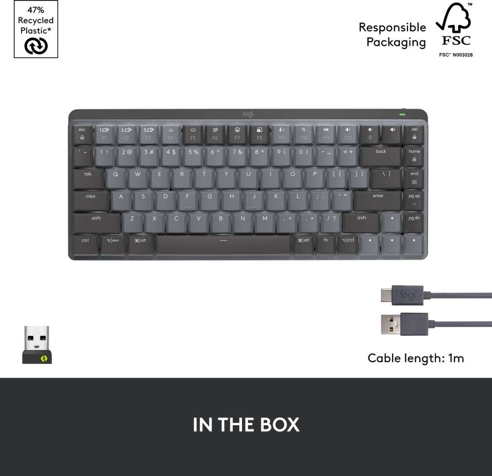 Logitech MX Keys Mini Mechanical Wireless Standard Laptop Keyboard ...