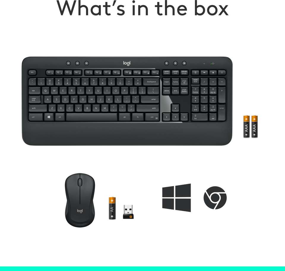 Logitech MK540 Mouse & Keyboard Combo / HotKeys, 3-Year Battery Life ...