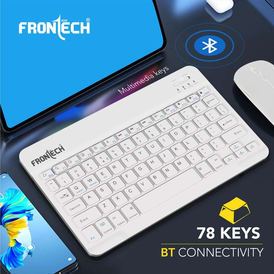 Frontech Wireless Mini Keyboard - 78 Keys, BT Connectivity ...