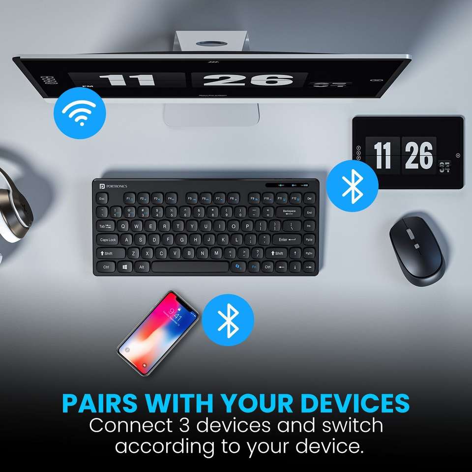 Portronics Bubble, POR1677 2.4 GHz & Bluetooth 5.0 Connectivity ...
